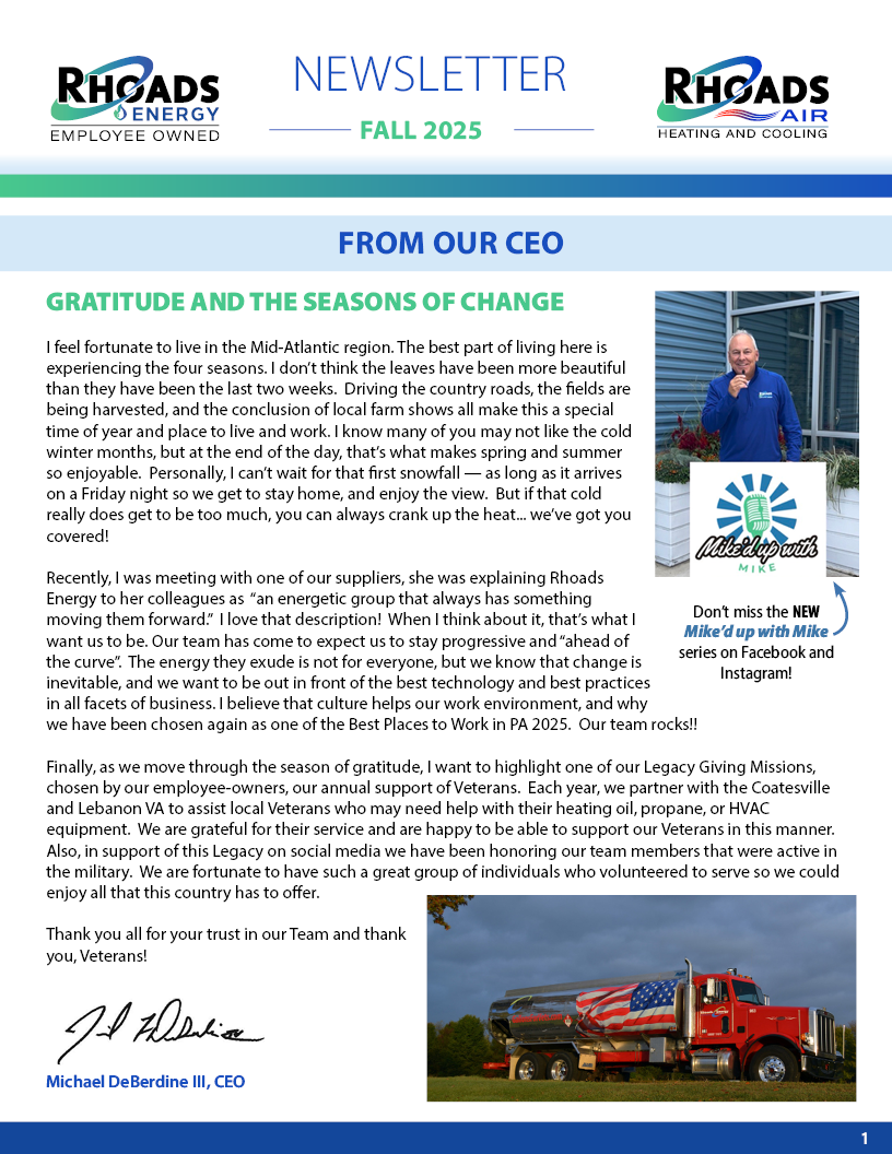 Our Fall Newsletter is here... - Rhoads Energy